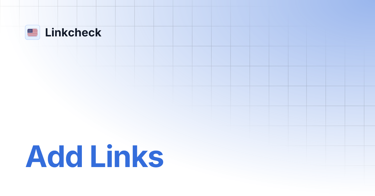 Add Links | Linkcheck
